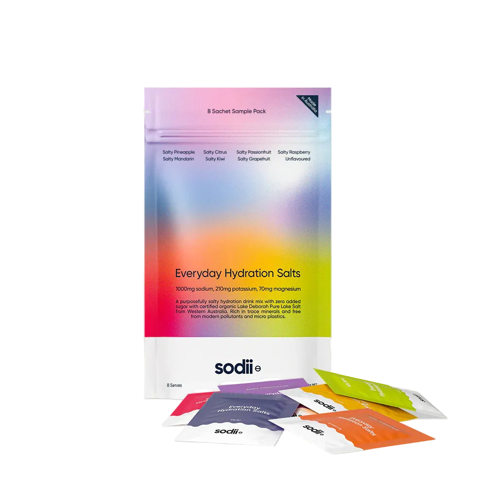 Sodii Everyday Hydration 8 Sachet Sample Pack – RunAsOne